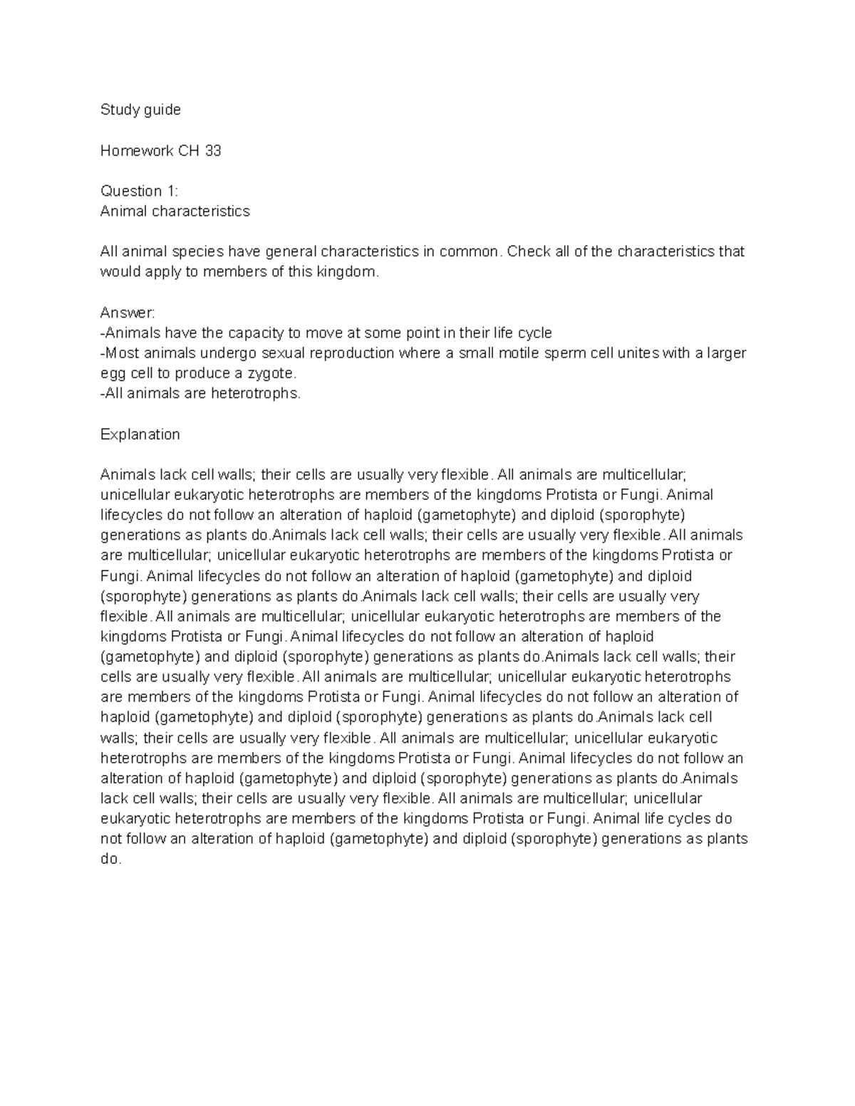 lecture notes for exam chapter 14 - Study guide Homework CH 33 Question ...