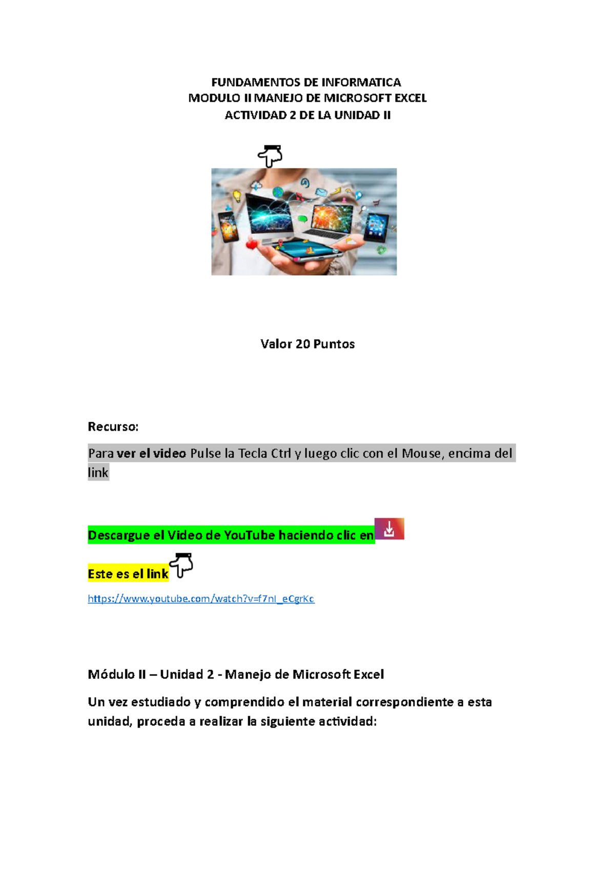 Actividad 2 modulo 2 Hojas de Calculos - FUNDAMENTOS DE INFORMATICA ...