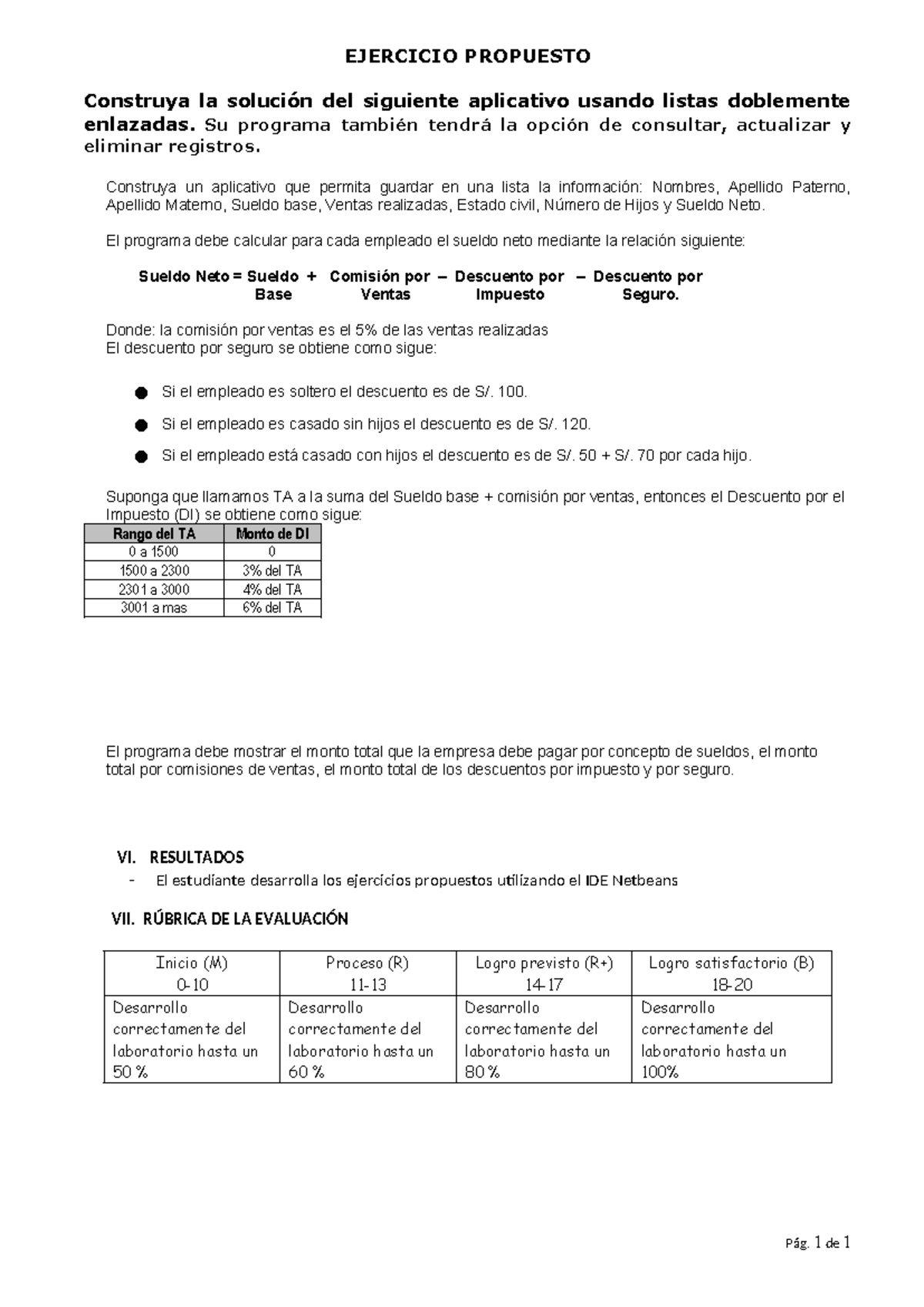 S7- Tarea LED - EJERCICIO PROPUESTO Construya la solución del siguiente aplicativo usando listas ...