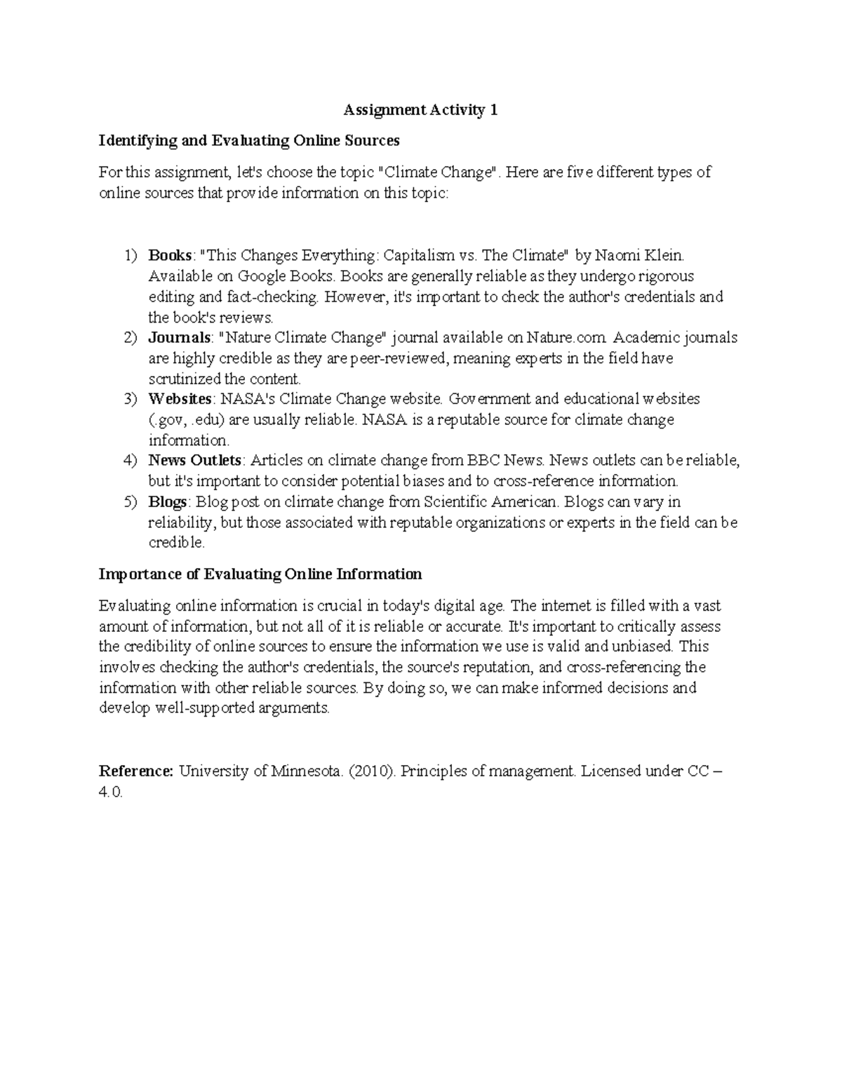 Identifying and Evaluating Online Sources - Here are five different ...