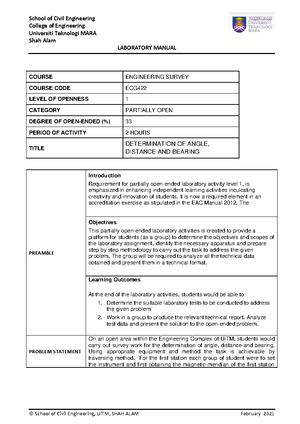 Lab Manual - Level 1 -Tacheometry – application of stadia observation ...