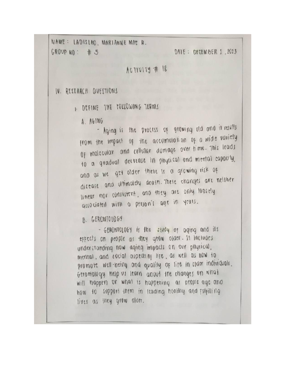 Activity #18 - gegegehe - Information Technology - Studocu