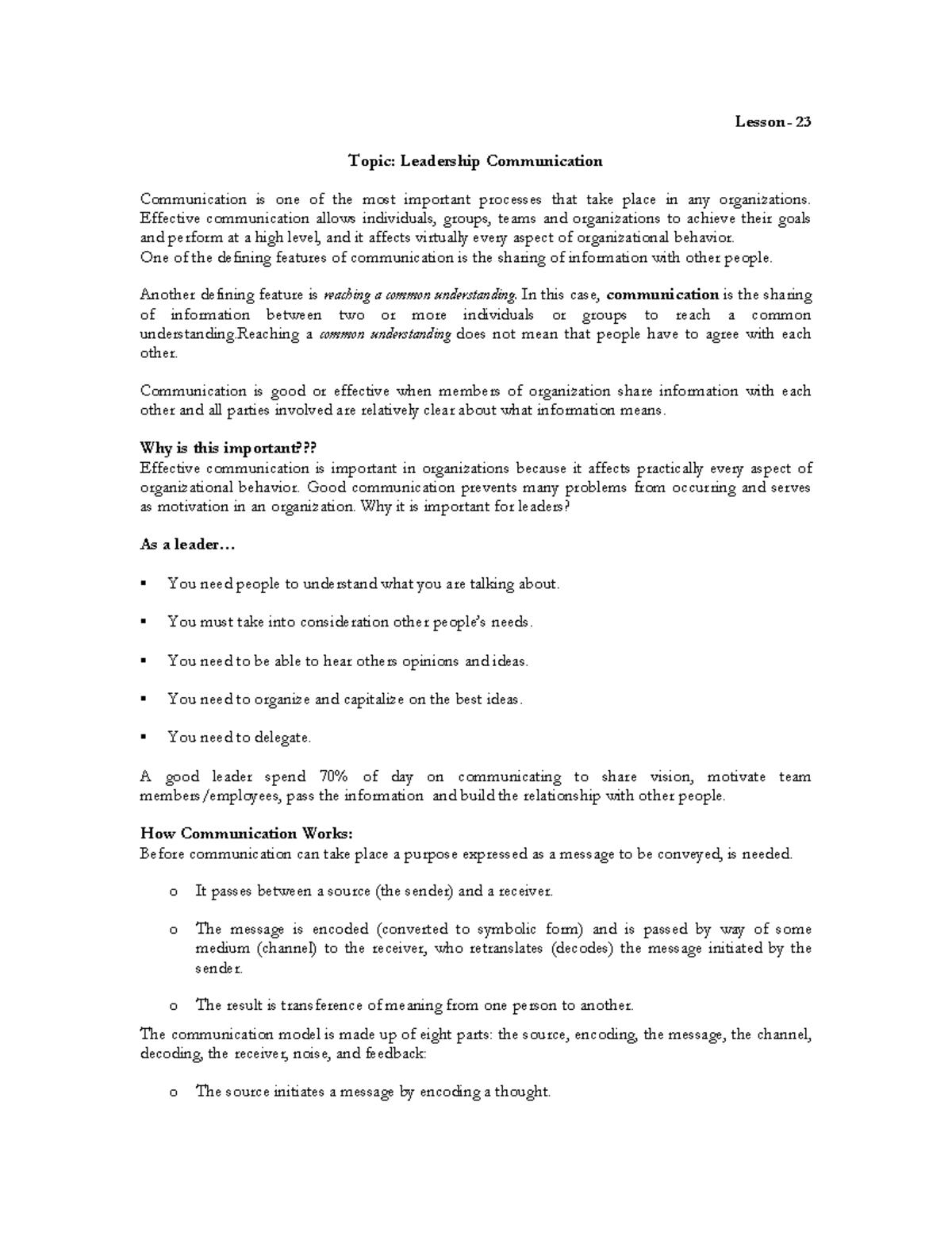 Lesson-23 - Please give as much additional information as possible ...