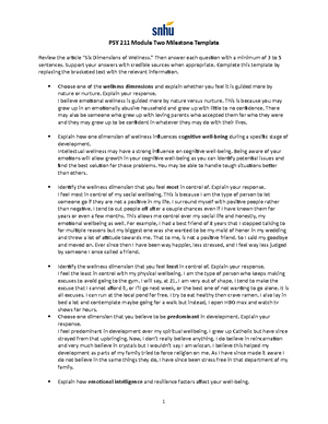 PSY 315 Module One Assignment Worksheet - PSY 315 Module One Assignment ...