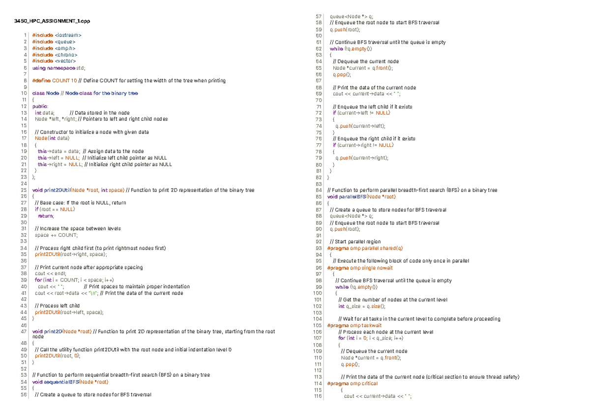3450 HPC Assignment 1 - HPC 1 - 3450_HPC_ASSIGNMENT_1 1 #include 2 #include - Studocu
