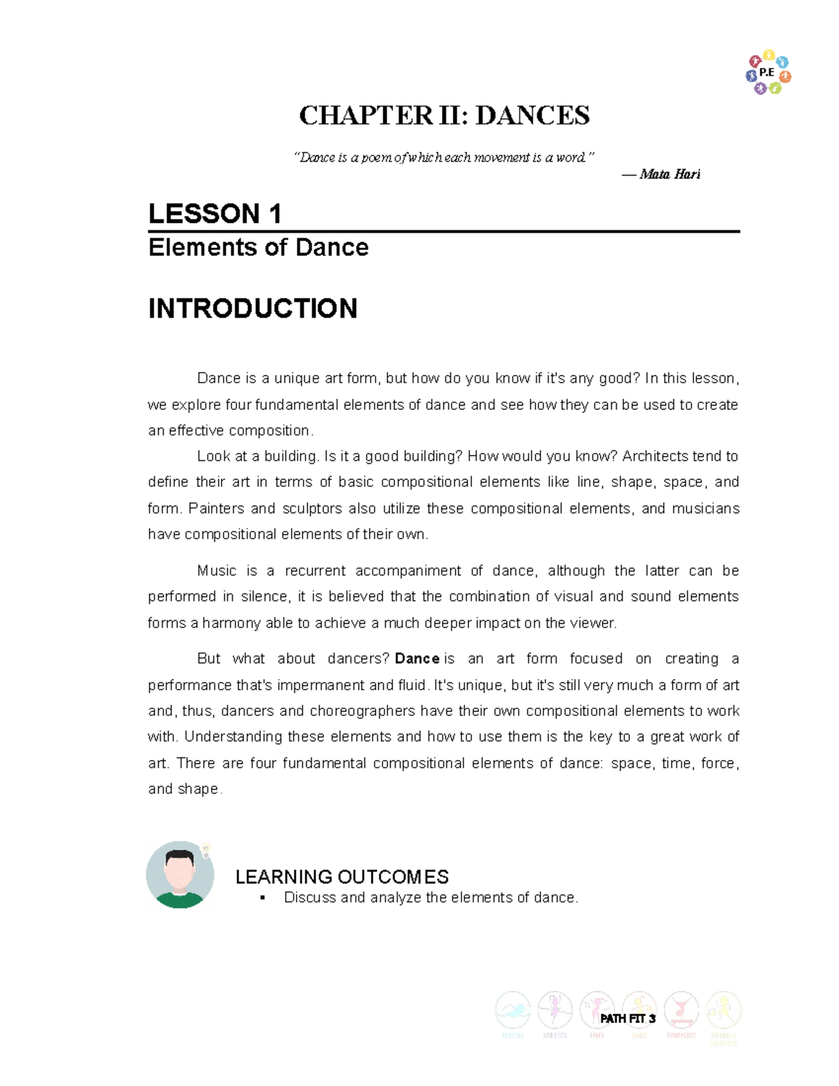 Chapter-2 - A good chapter - CHAPTER II: DANCES “Dance is a poem of ...