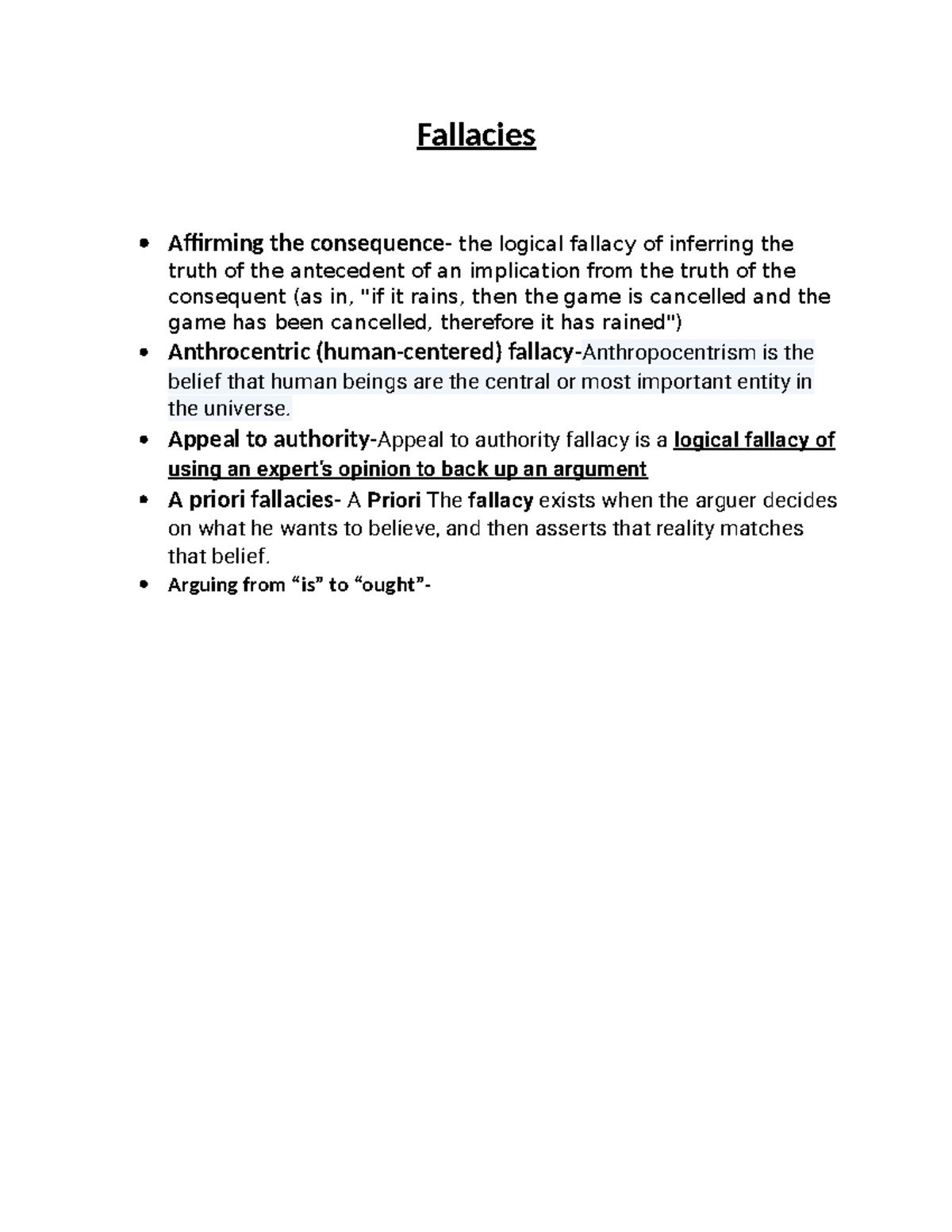 Fallacies - Fallacies Affirming the consequence- the logical fallacy of ...