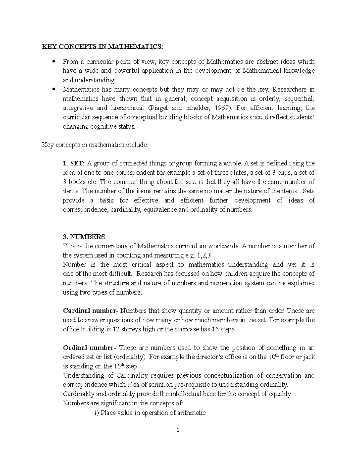 KEY Concepts IN Mathematics bet 3210 - KEY CONCEPTS IN MATHEMATICS ...