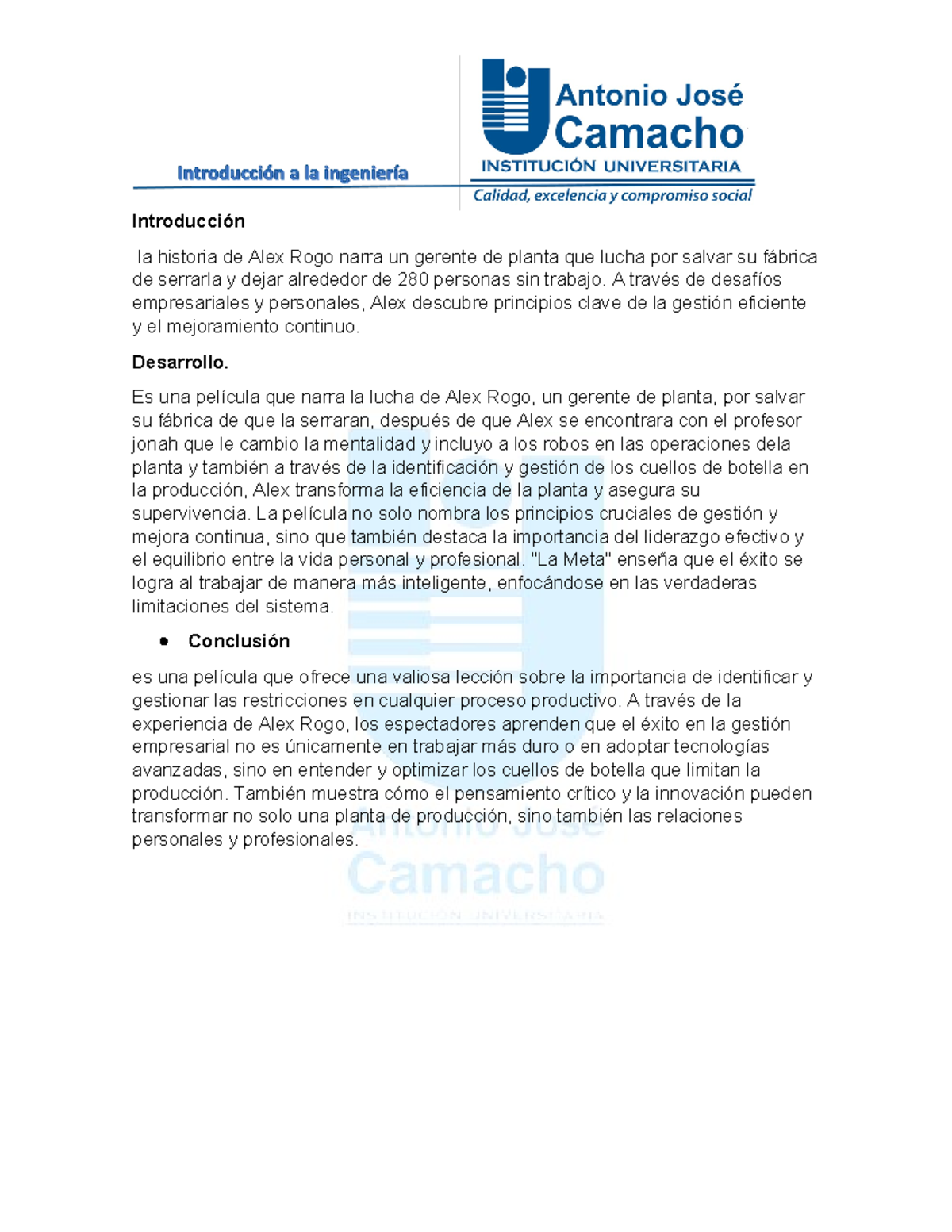 Gestión de las operaciones - Introducción la historia de Alex Rogo ...