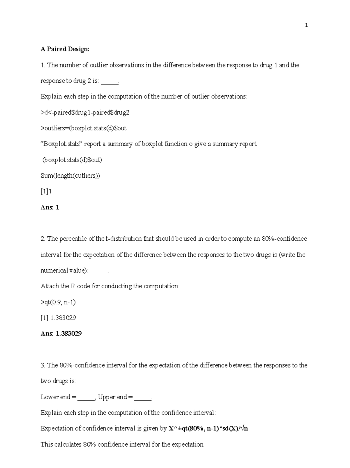 Math 1281 Written Assignment - A Paired Design: The number of outlier ...