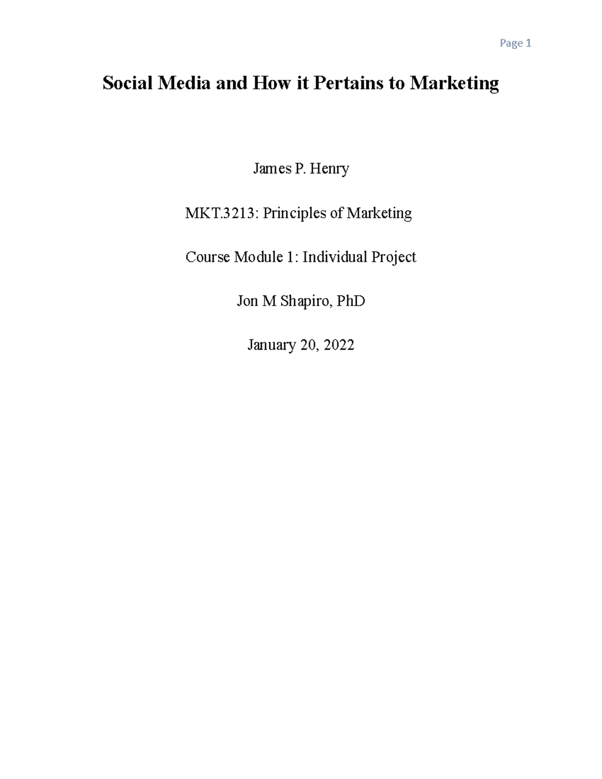 Module 1 Personal Assignment - Social Media and How it Pertains to ...