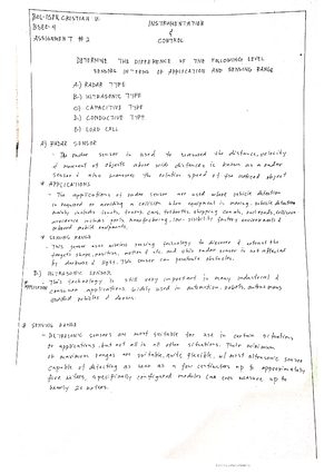 Instru M1 - Answers - Electrical Engineering - NVSU - Studocu