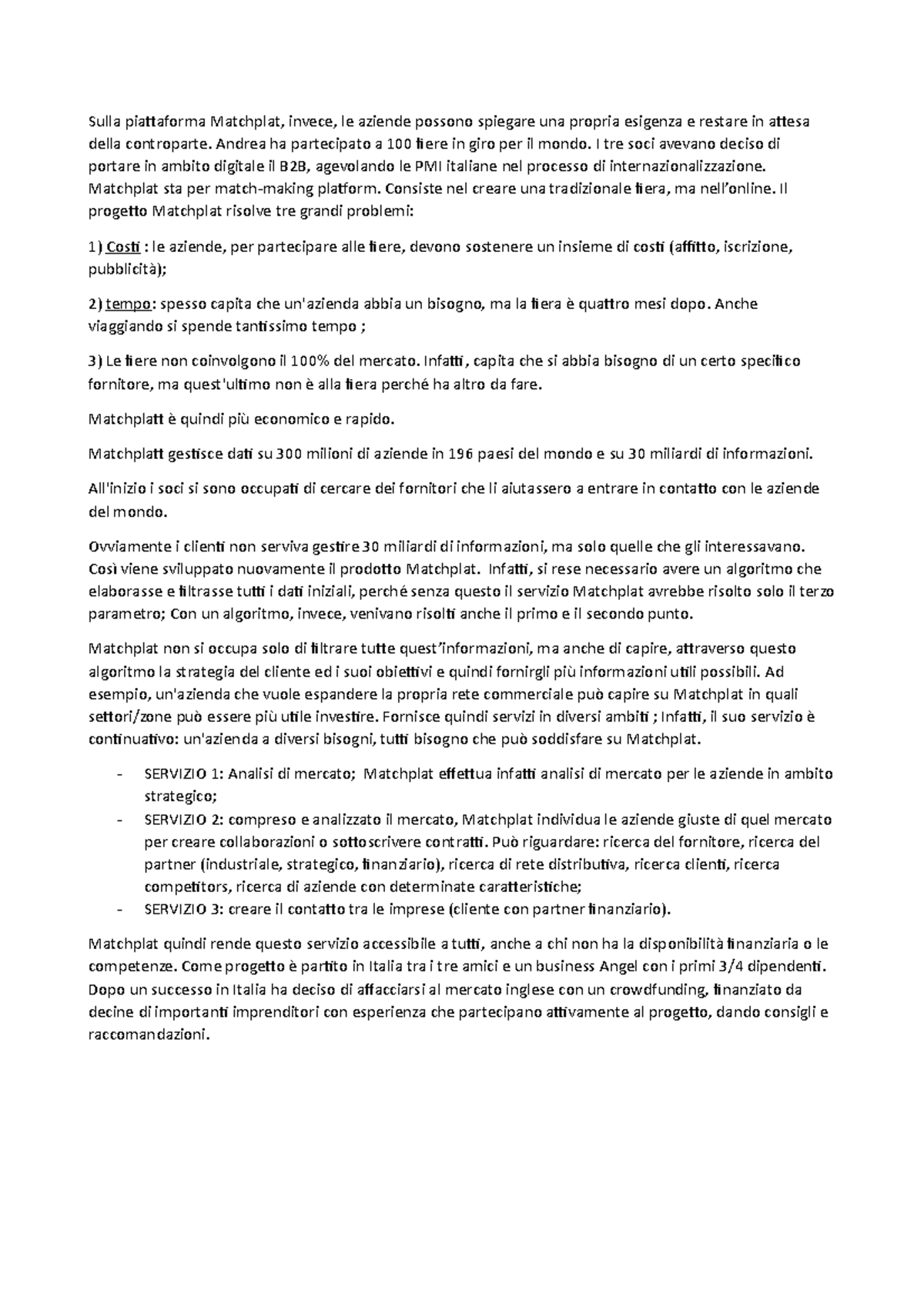 Appunti Testimonianze Mario Mazzoleni - Sulla piattaforma Matchplat ...