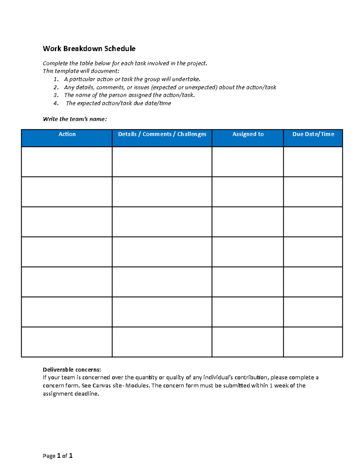 Work Breakdown Schedule WBS - ENG W311 - Indiana University - Studocu