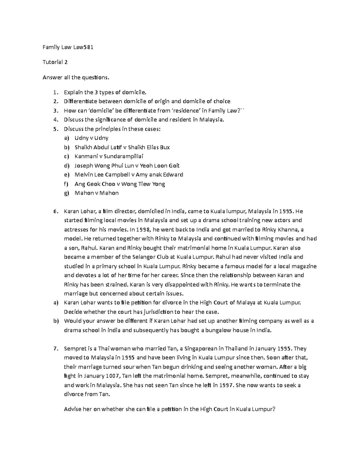 Tutorial 2 Family Law Law Tutorial 2 Answer All The Questions tutorial-2-family-law-law-tutorial-2-answer-all-the-questions