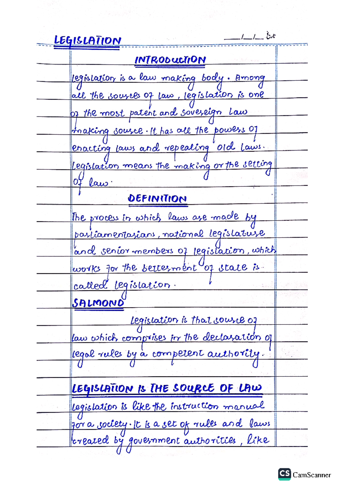 Legislation - ESSAY FOR PAKISTANI LAW - Law - Studocu
