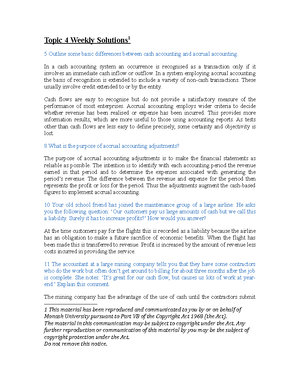 Topic 1 (week 2) tutorial solutions - Week 2 tutorial Topic 1 ...