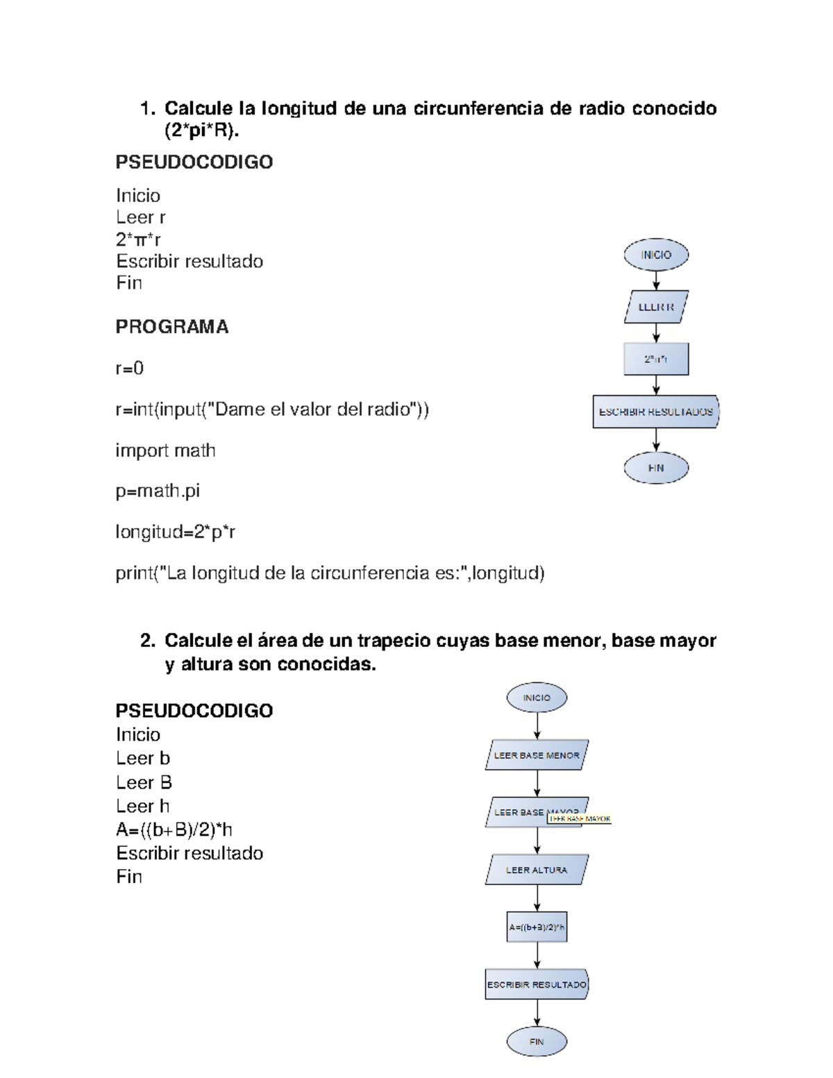 Cuadernillo 1- Programación - Calcule la longitud de una circunferencia ...