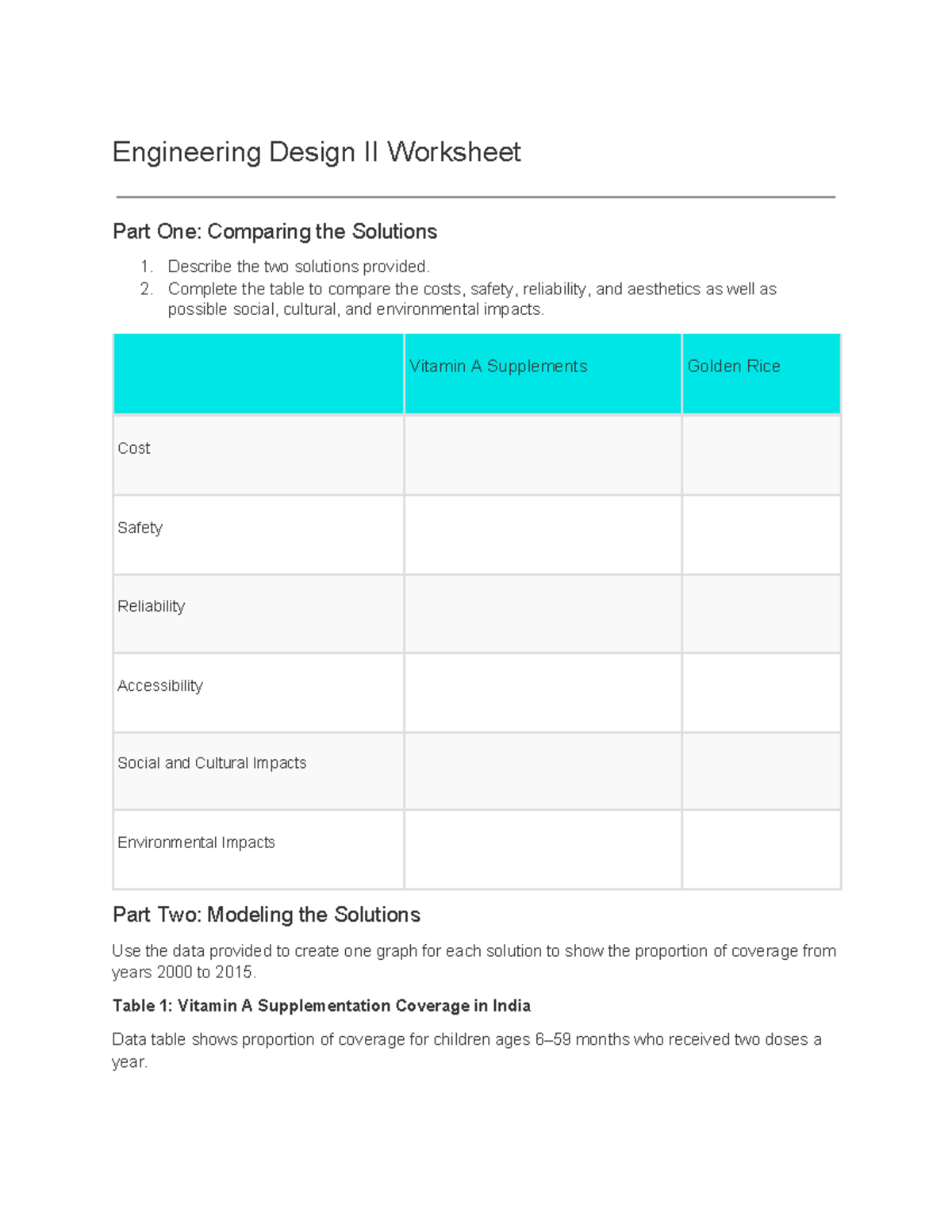 D3e9d80c8b0abd29b1c22c8c6c21e648 - Engineering Design II Worksheet Part ...