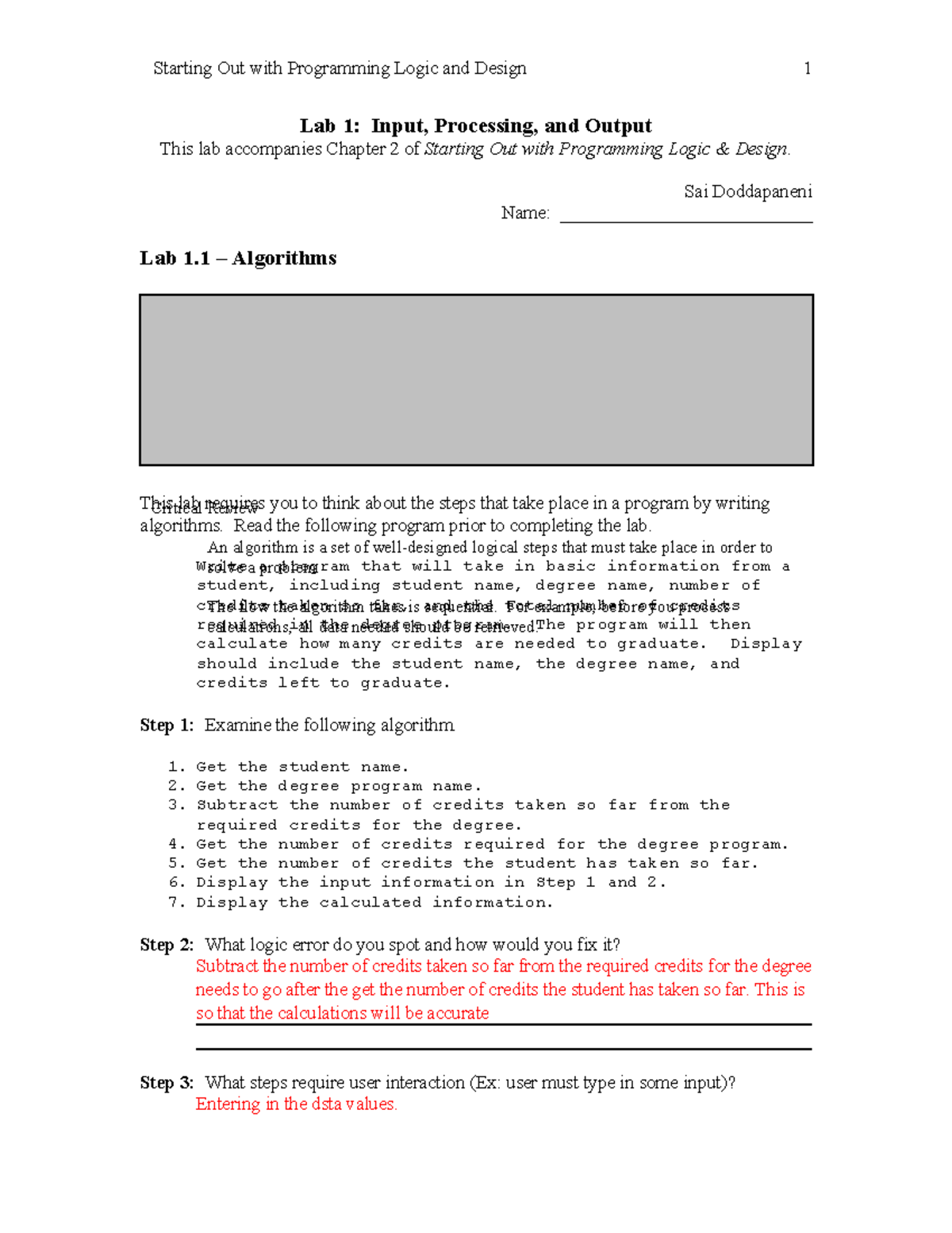 Lab 1 Student rev 2 (2) - Lab #1 - Lab 1: Input, Processing, and Output This lab accompanies ...