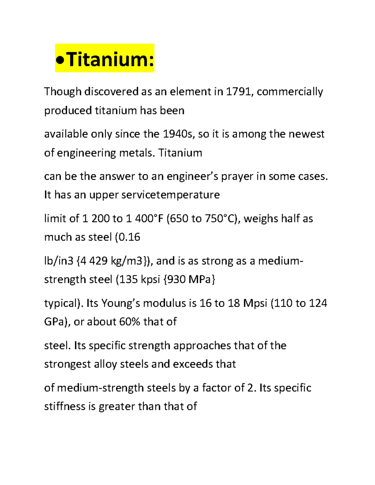 Titanium - Titanium: Though discovered as an element in 1791 ...