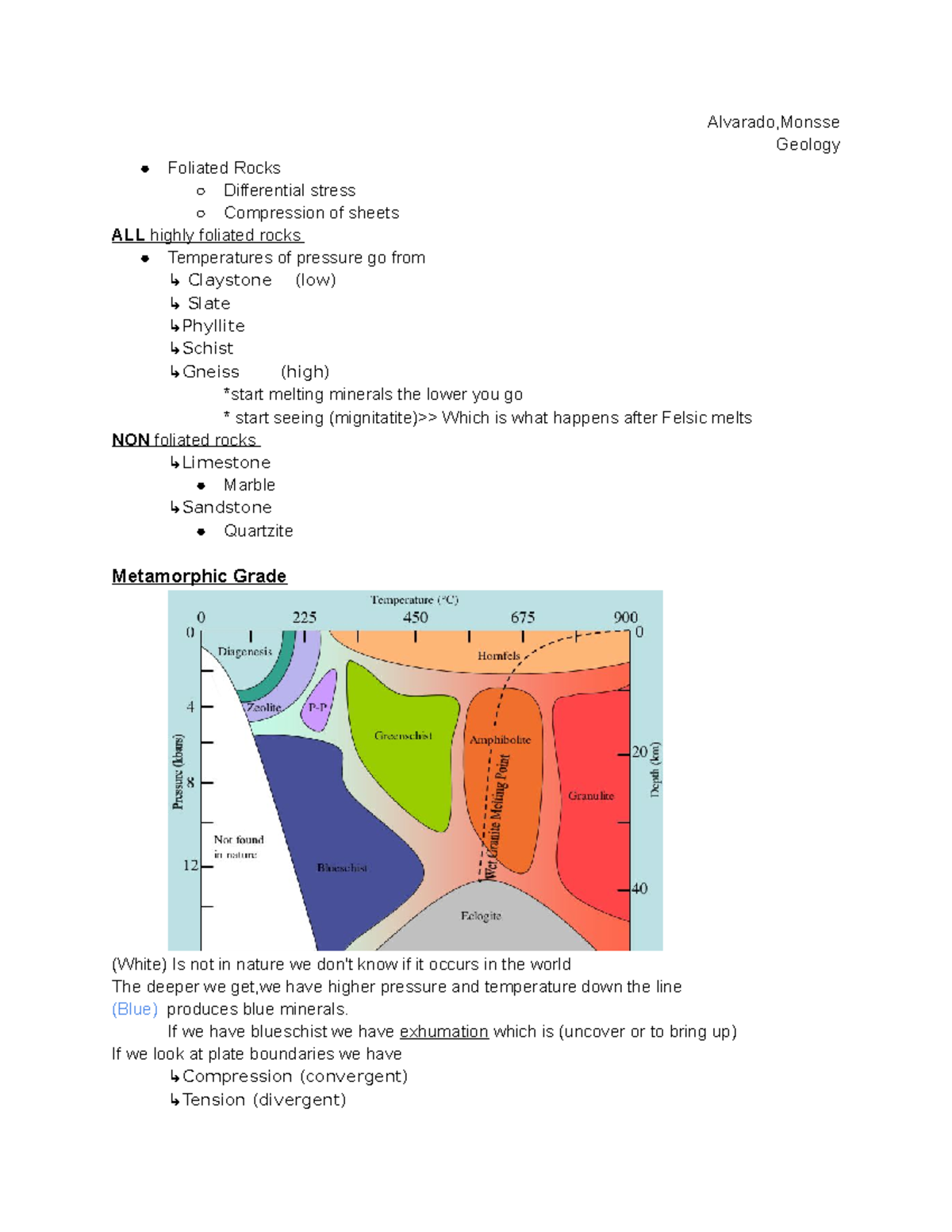 Geo notes - Alvarado,Monsse Geology Foliated Rocks Differential stress ...