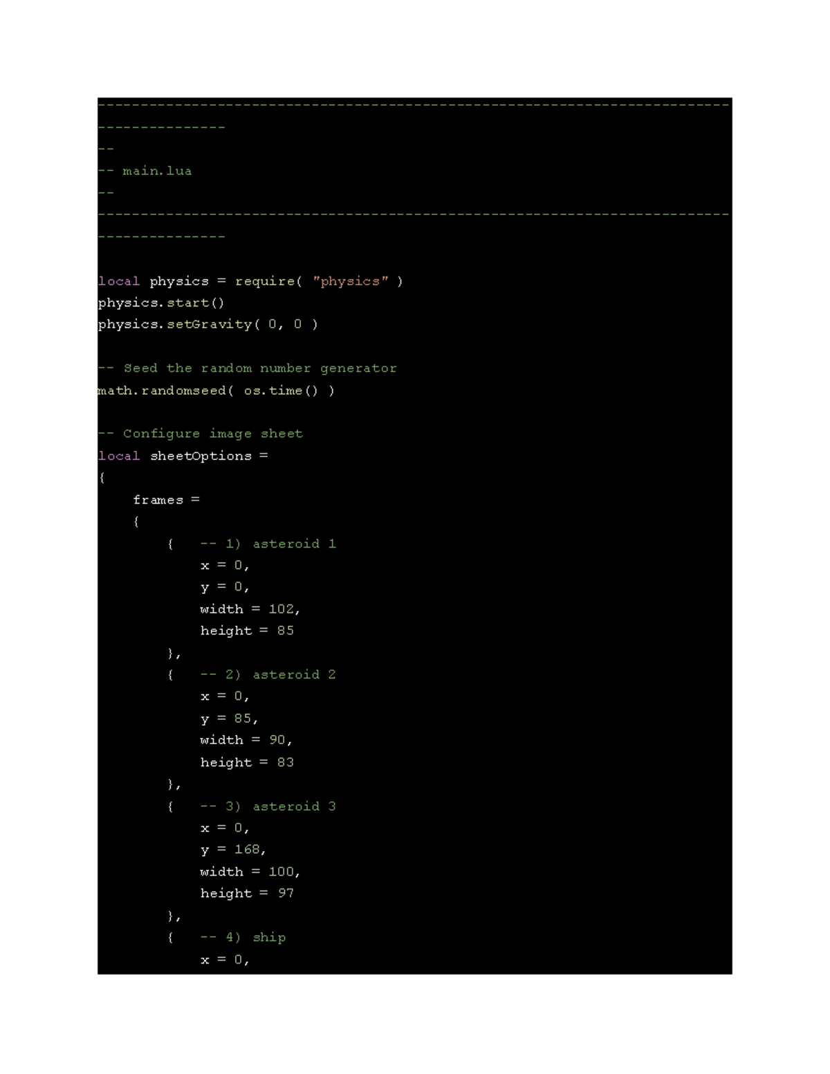 Main - Game Program - main local physics = require( "physics" ) physics ...