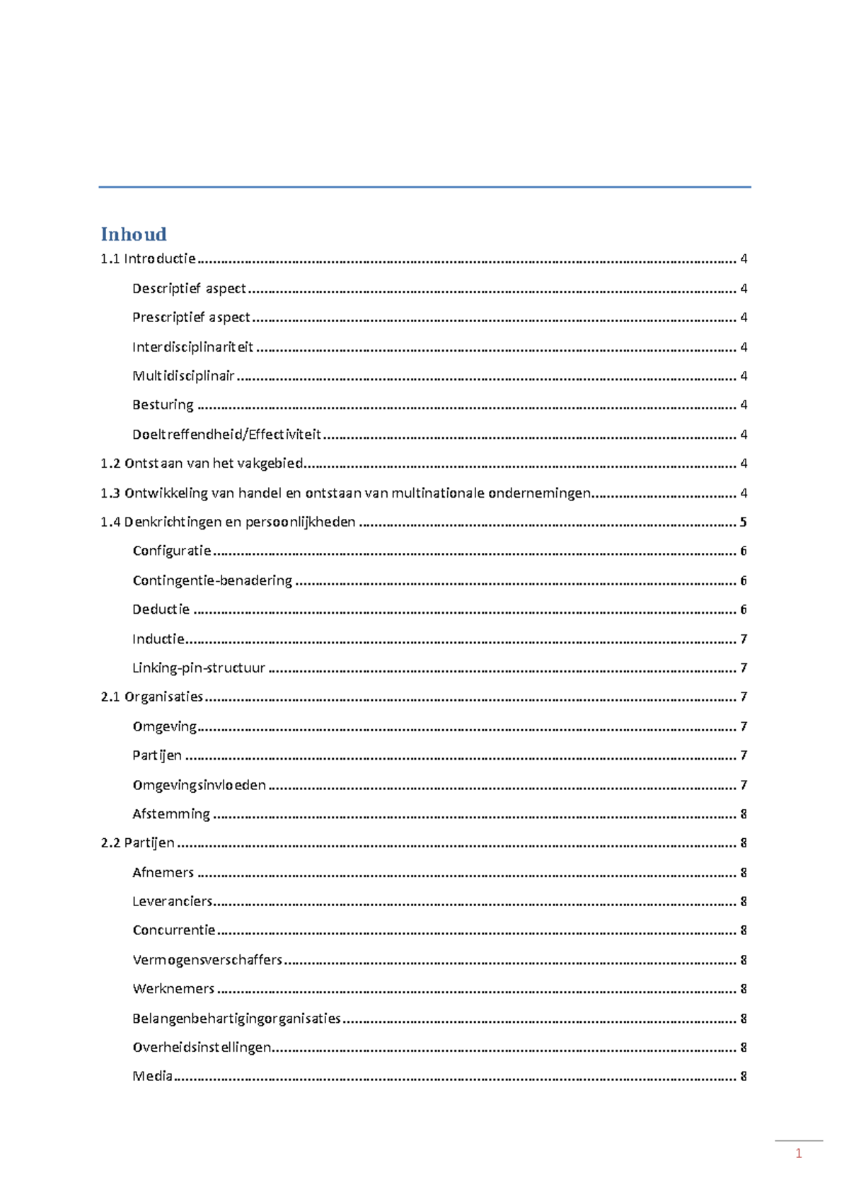 Samenvatting Organisatie en Management Jos Marcus, Nick van Dam ...