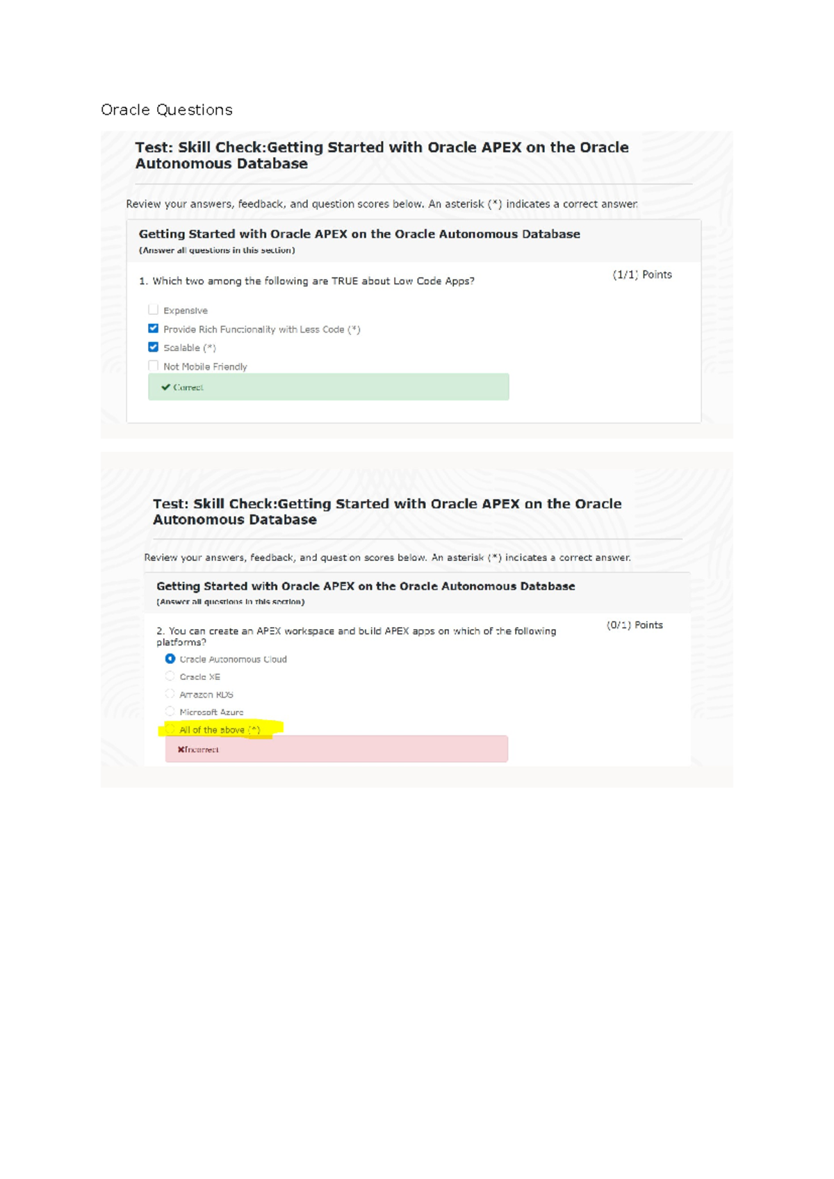 Oracle Questions (Auto Recovered) - BCOM 4 - Oracle Questions - Studocu