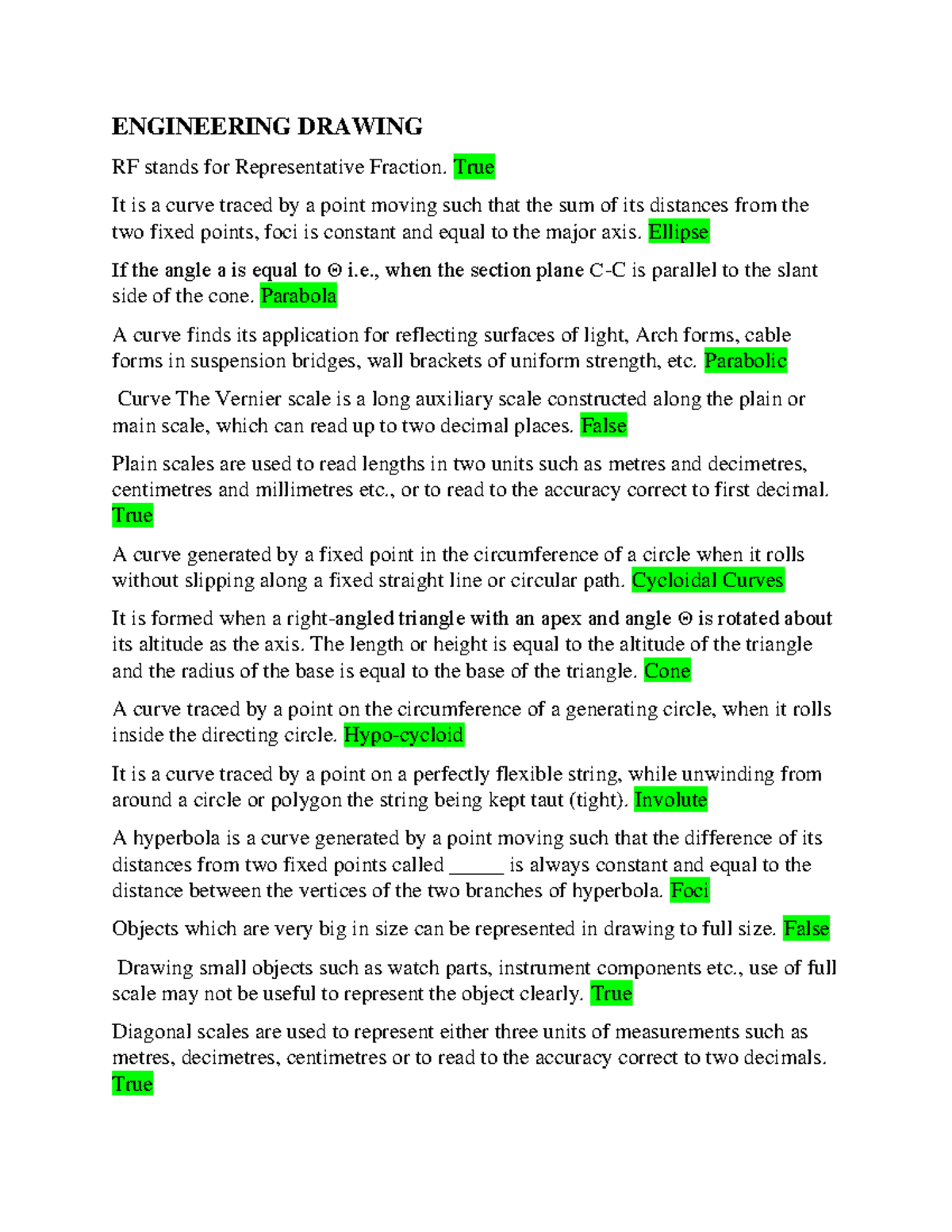 Engrdrawing - ENGINEERING DRAWING RF stands for Representative Fraction ...