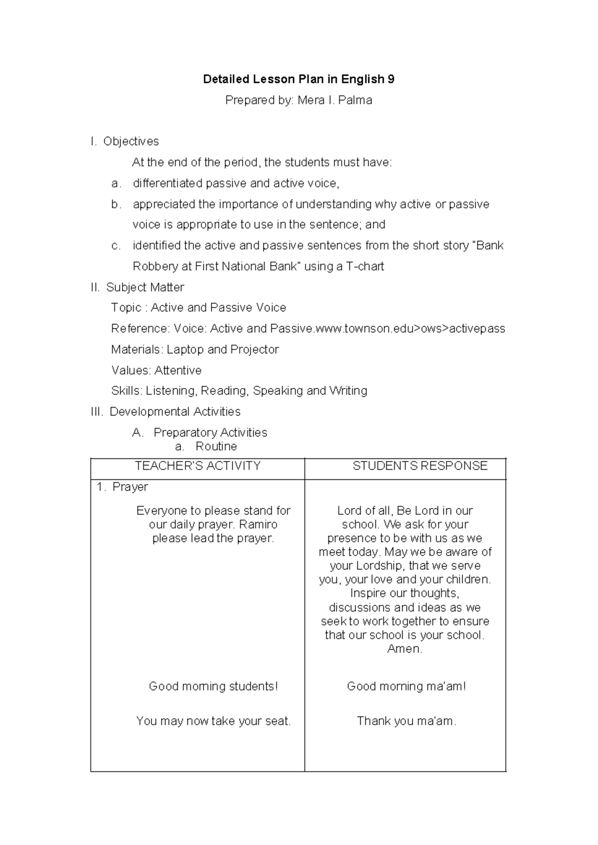 Detailed Lesson Plan in English 9 Final - Detailed Lesson Plan in ...