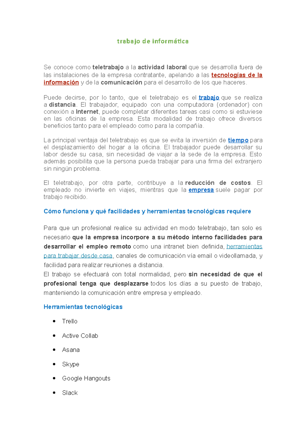 Trabajo de informática - trabajo de informática Se conoce como ...