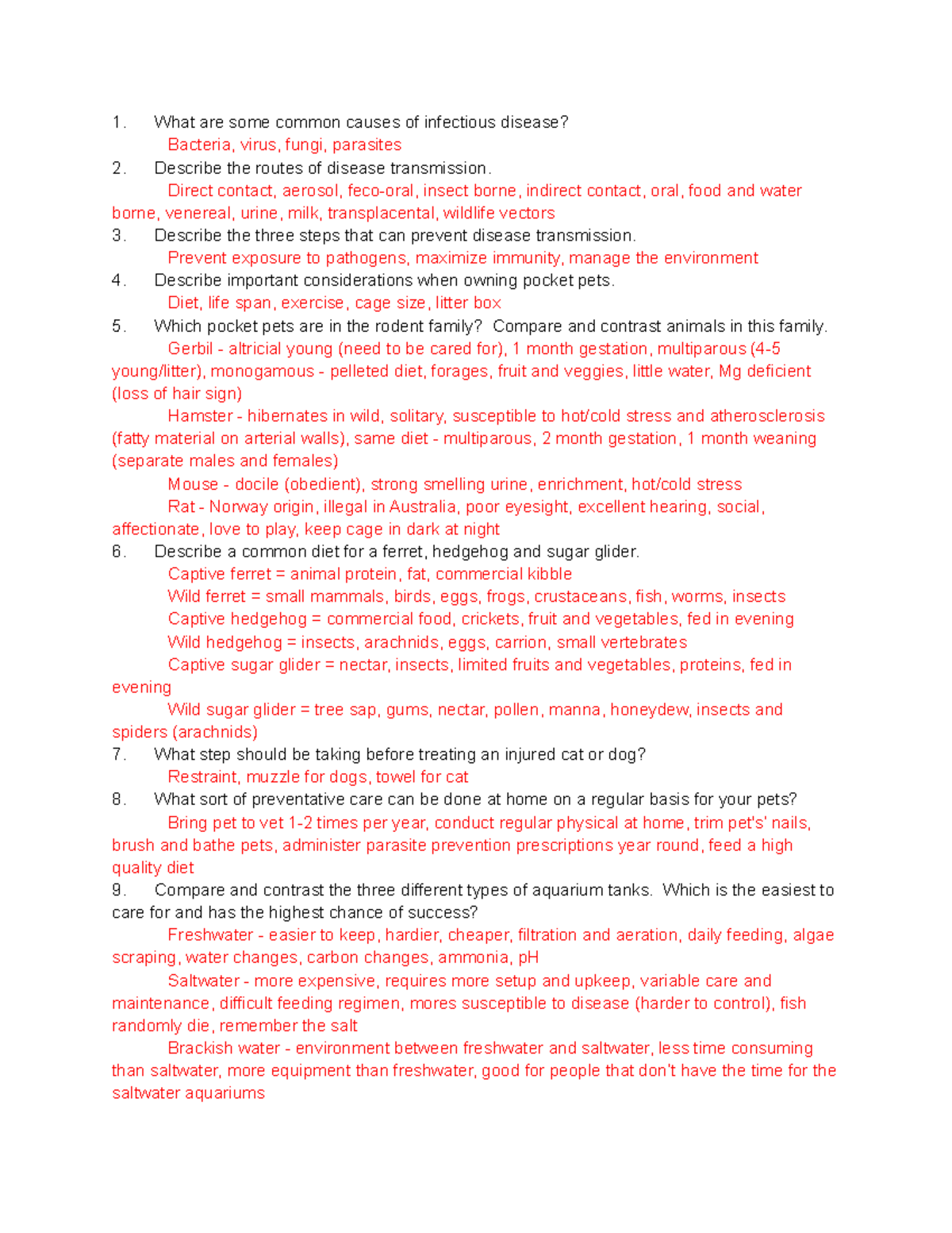 Final Exam Review - What are some common causes of infectious disease ...