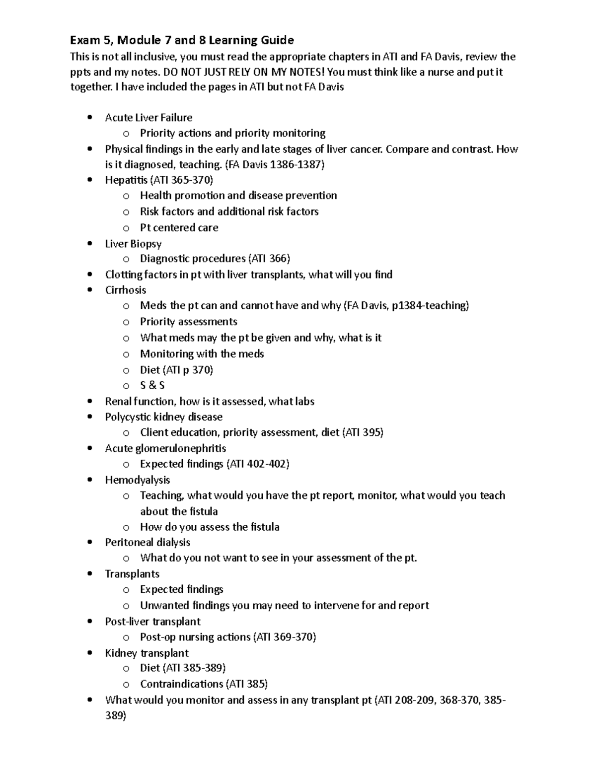 Exam 5, Module 7-8 Learning Guide - Exam 5, Module 7 and 8 Learning ...