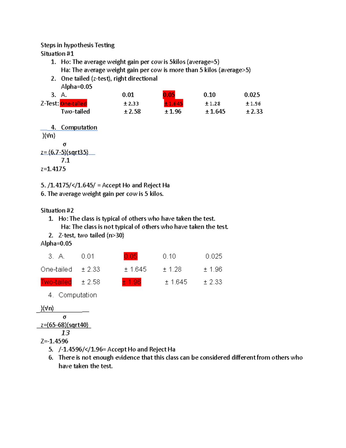 ABAT MATH Hypothesis Testing - Steps in hypothesis Testing Situation ...