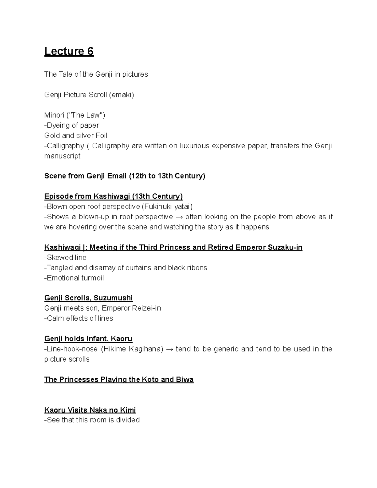 CH.4 CLOSE READING OF GENJI - Lecture 6 The Tale of the Genji in ...