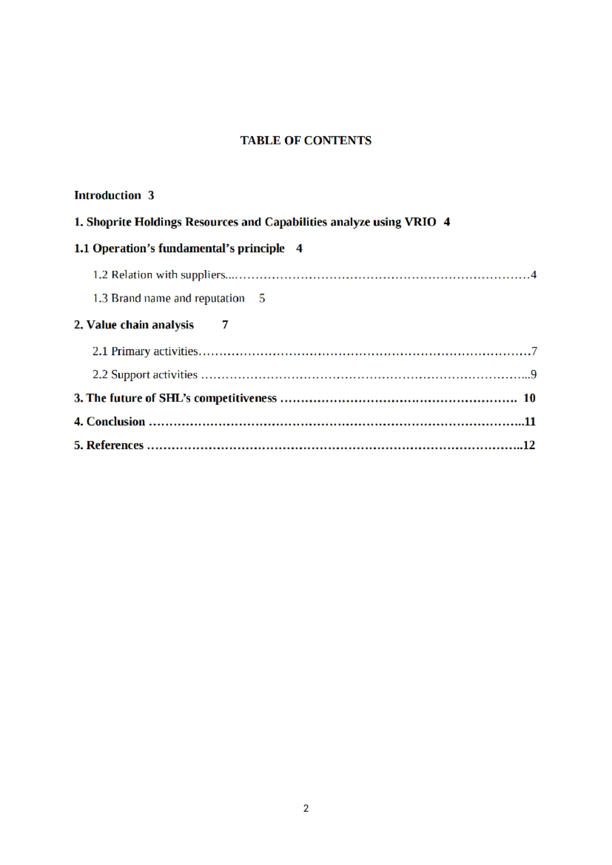 Ha_Le_Nguyen_Assessment_2_shoprite_holdings - TABLE OF CONTENTS ...