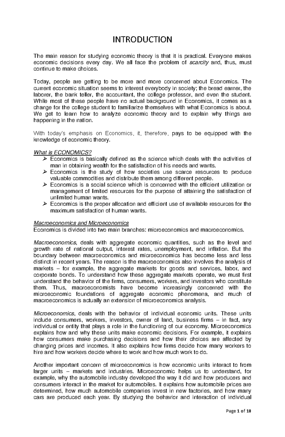 Module-1-Introduction - INTRODUCTION The main reason for studying ...