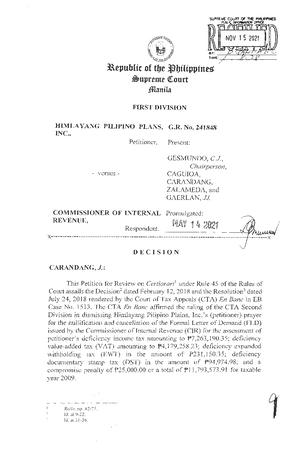 CIR v. Burmeister and Wain - TAXATION LAW REVIEW CASE DIGESTS TOPIC ...