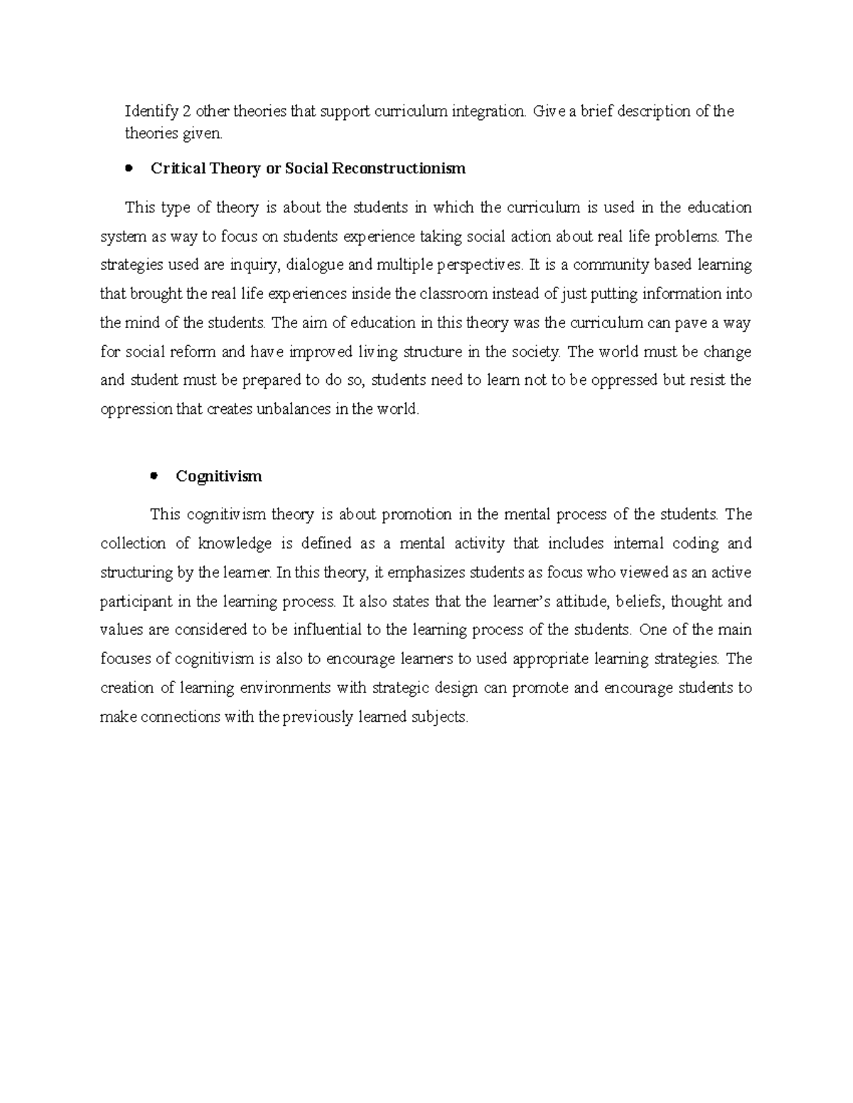 Theories That Support Curriculum Integration Give A Brief Description theories-that-support-curriculum-integration-give-a-brief-description