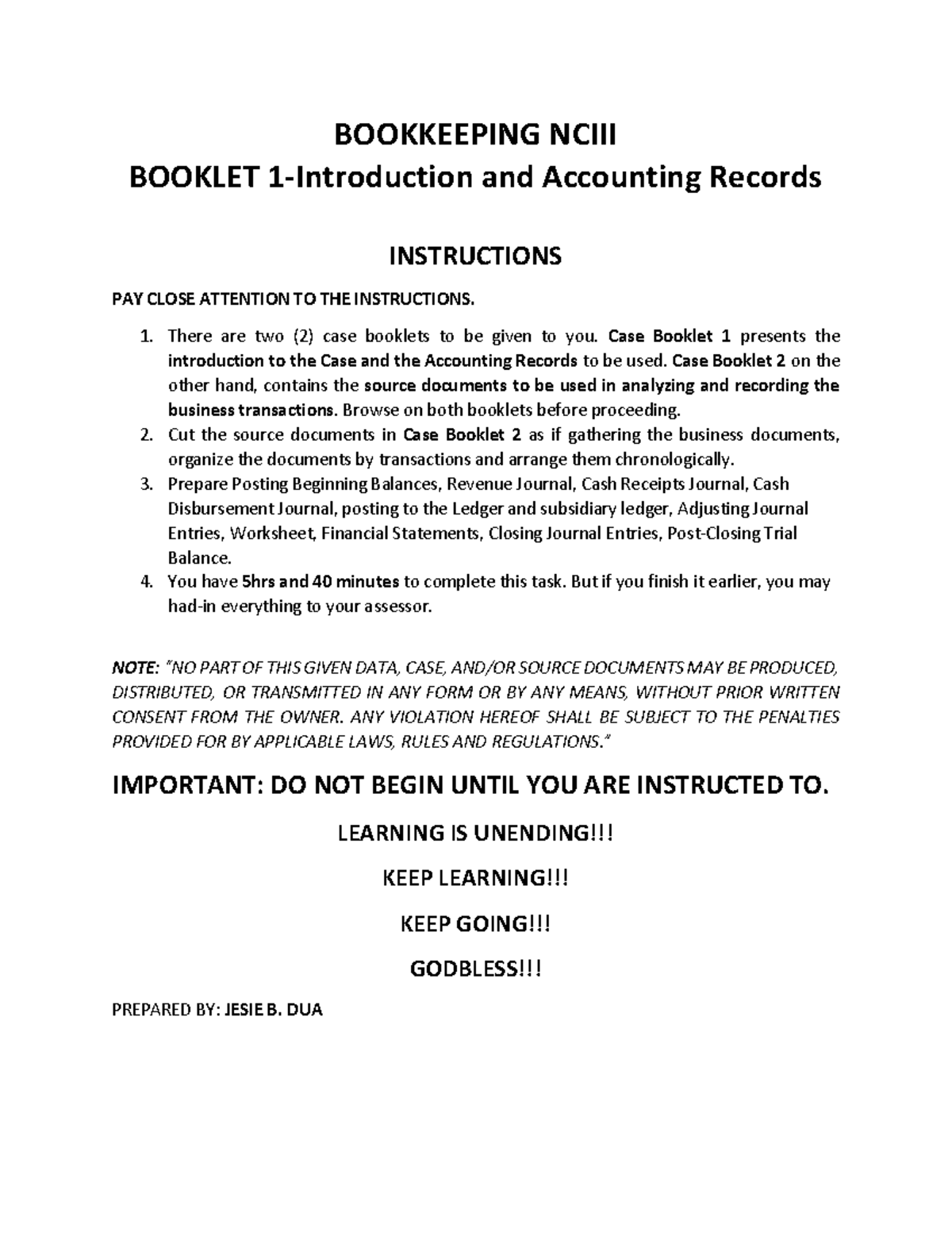 Partnership Exercise removed compressed - BOOKKEEPING NCIII BOOKLET 1 ...