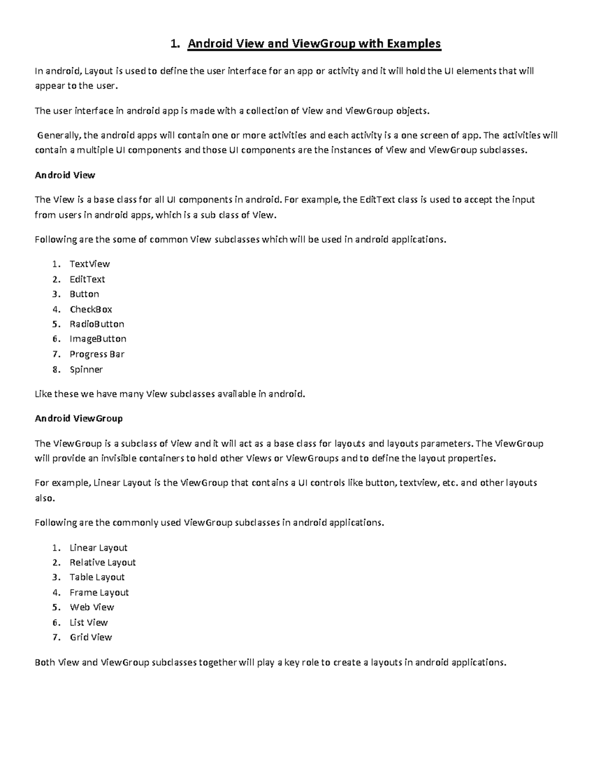 Android View And View Group With Examples 1 Android View And Viewgroup With Examples In