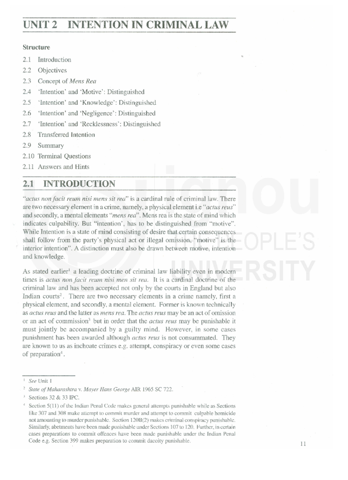 Unit-2 - Summary BA.LL.B(Hons) - UNIT 2 INTENTION IN CRIMINAL LAW ...