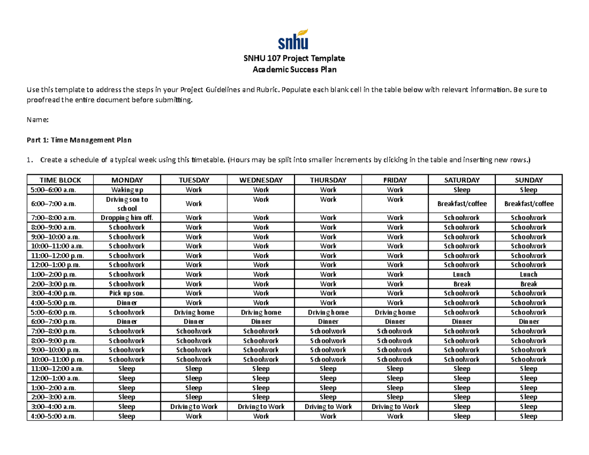 SNHU 107 Project Template Mission Statement - SNHU 107 Project Template ...