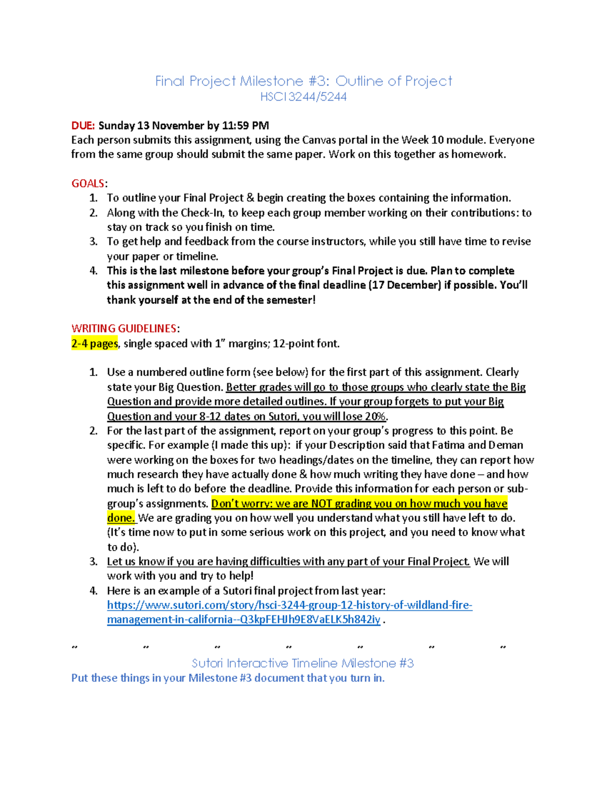 Outline Final Project Guidelines-3 - Final Project Milestone #3 ...
