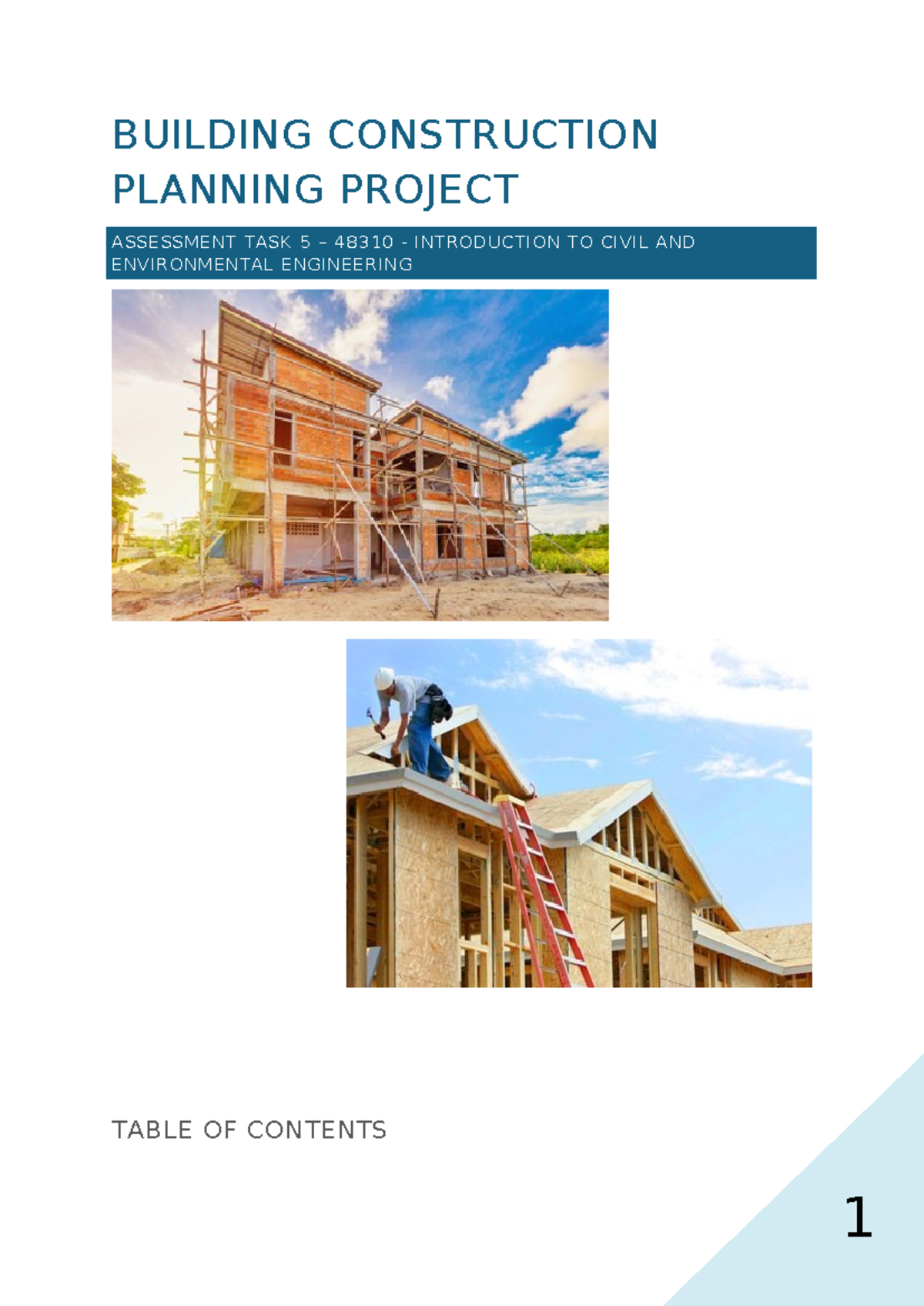 Building Construction Planning project - BUILDING CONSTRUCTION PLANNING ...