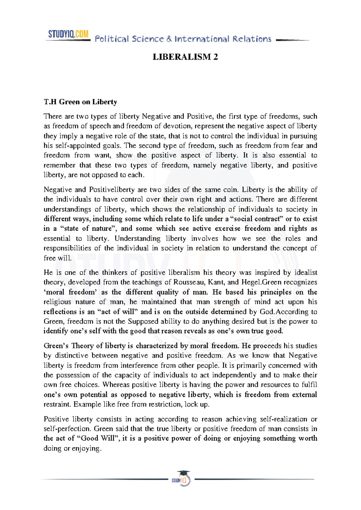001. PDF - Liberalism 2 - Summarized pdf by Sashank Tyagi - LIBERALISM ...