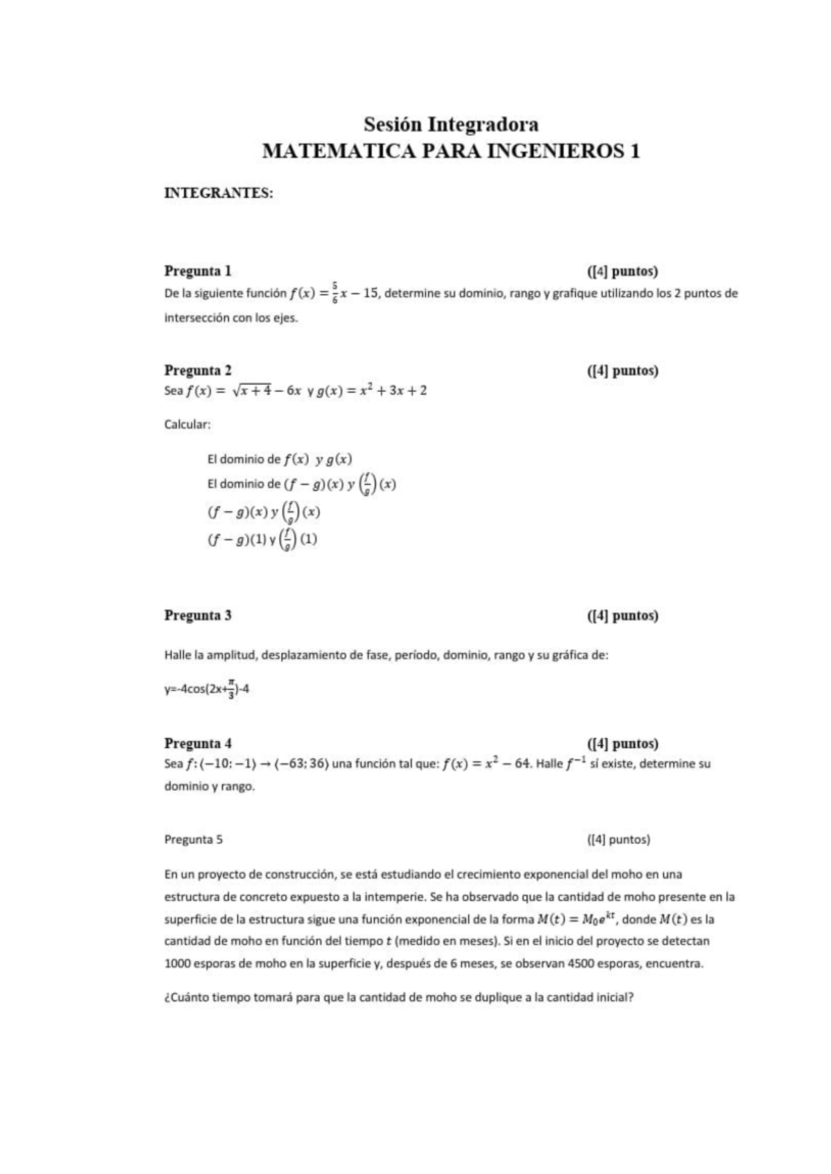 Sesión Integradora Mate Para Ing 01 - Matematica para Ingenieros 1 - Studocu