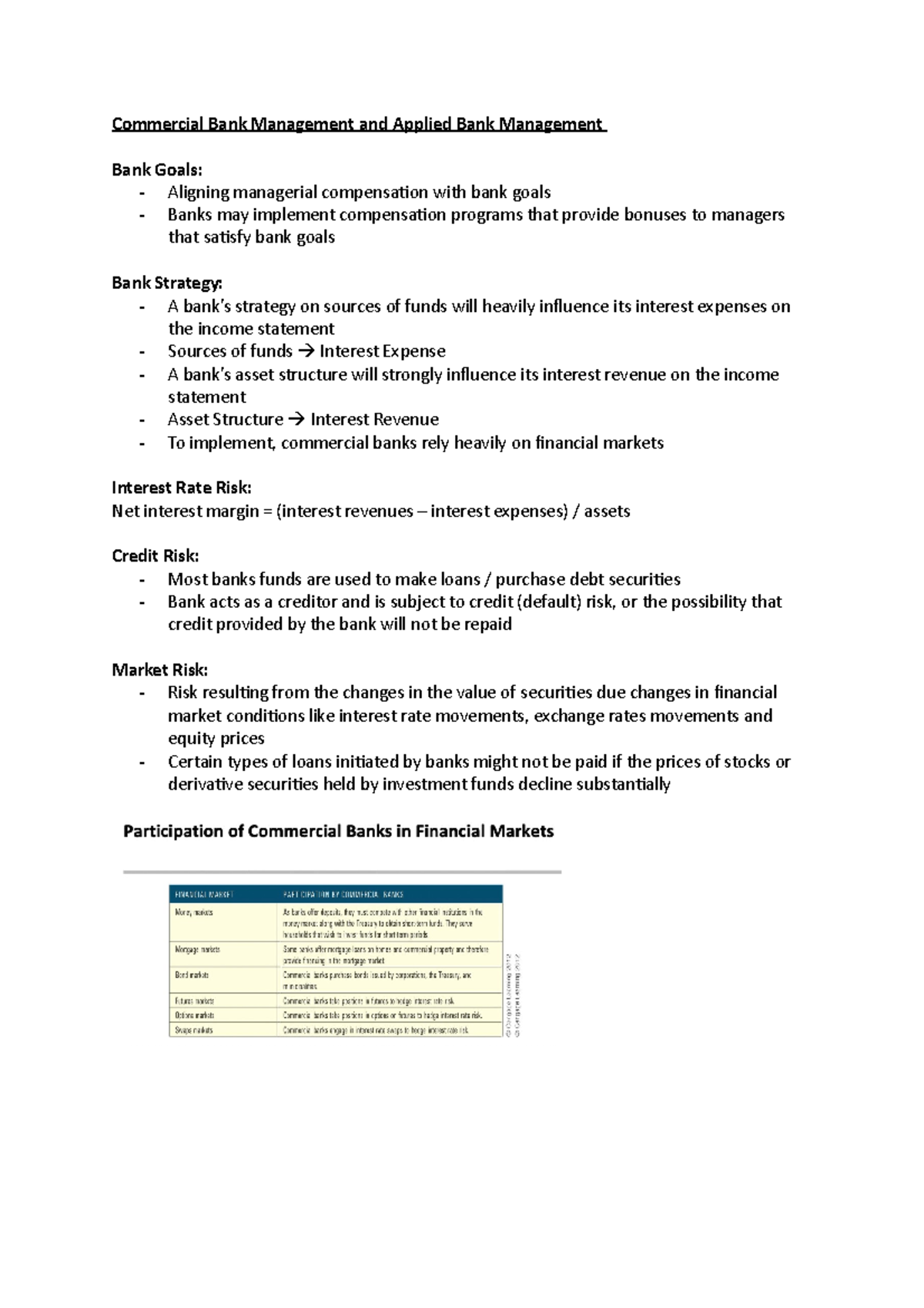 Notes Lecture 7 - Commercial Bank Management and Applied Bank ...