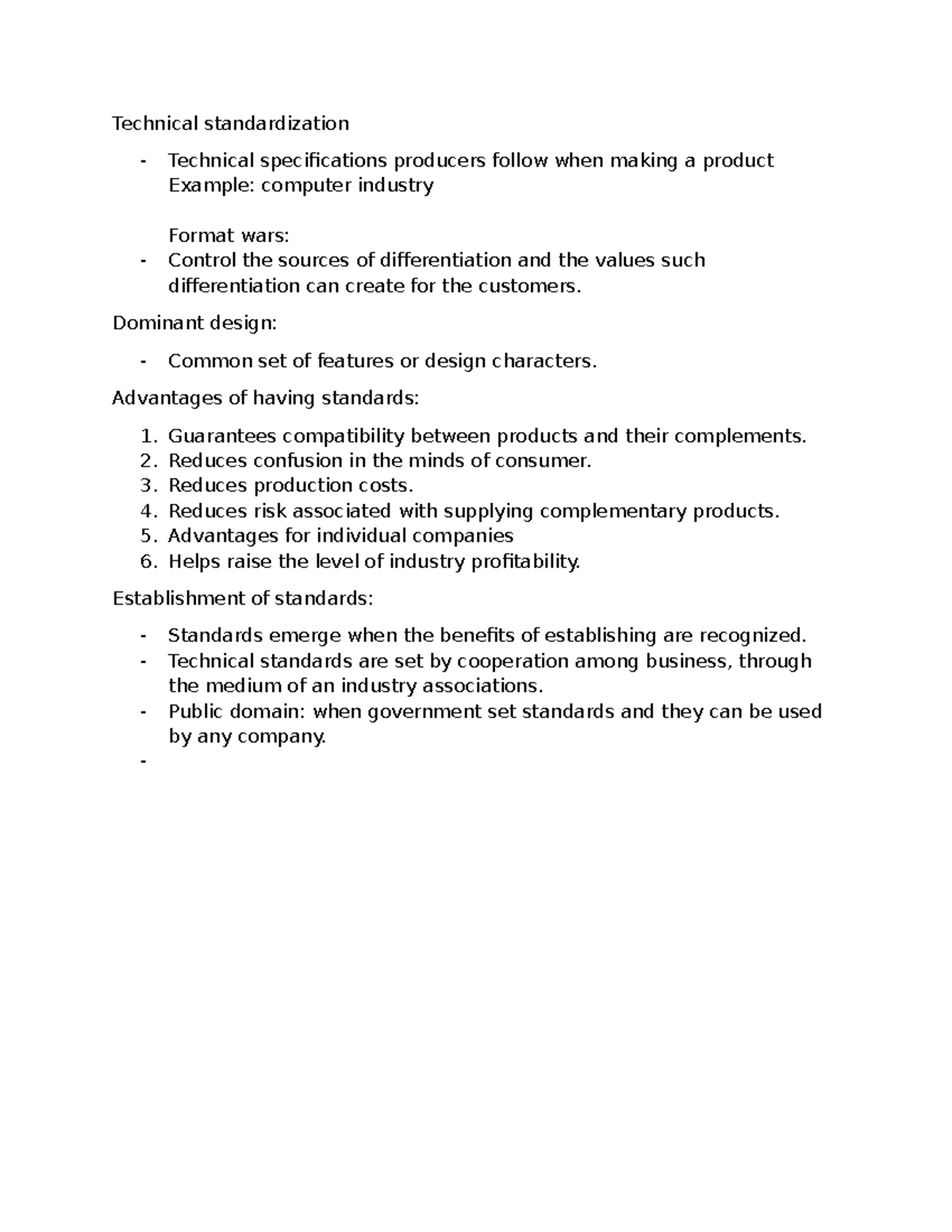 GMGT 4010 Notes - Technical standardization - Technical specifications ...